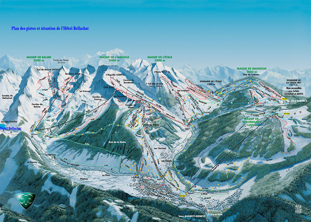 Plan des pistes de ski